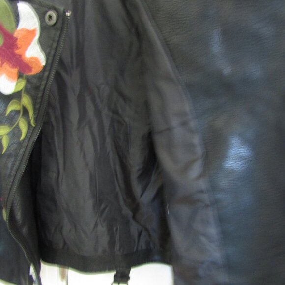 Blank NYC | Jackets & Coats | Blank Nyc Black Vegan Leather Moto Embroidered Flowers And Silver ...